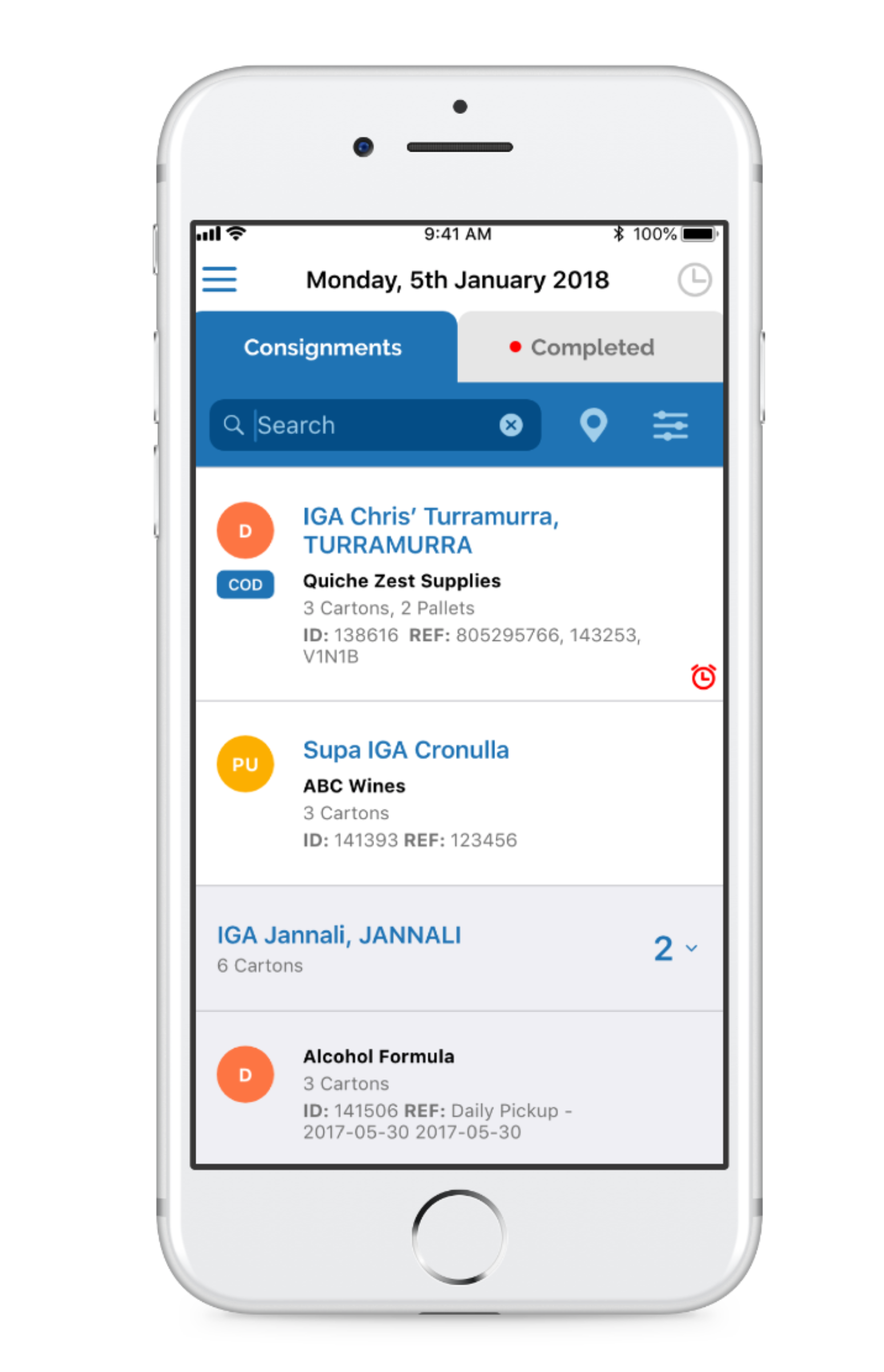 CartonCloud Mobile User Interface Changes